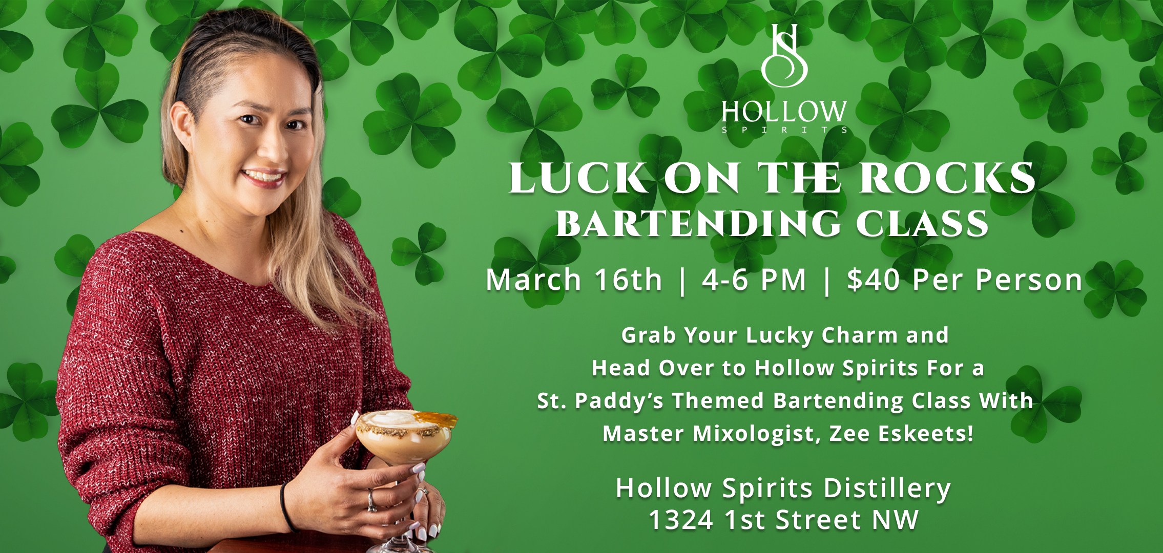 Event: Luck on the Rocks Bartending Class | Selflane